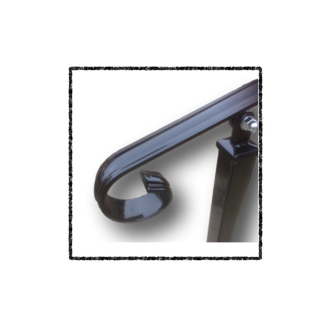Wrought Iron Style Metal Handrail Railing With One Bolt Down Post - Am ...