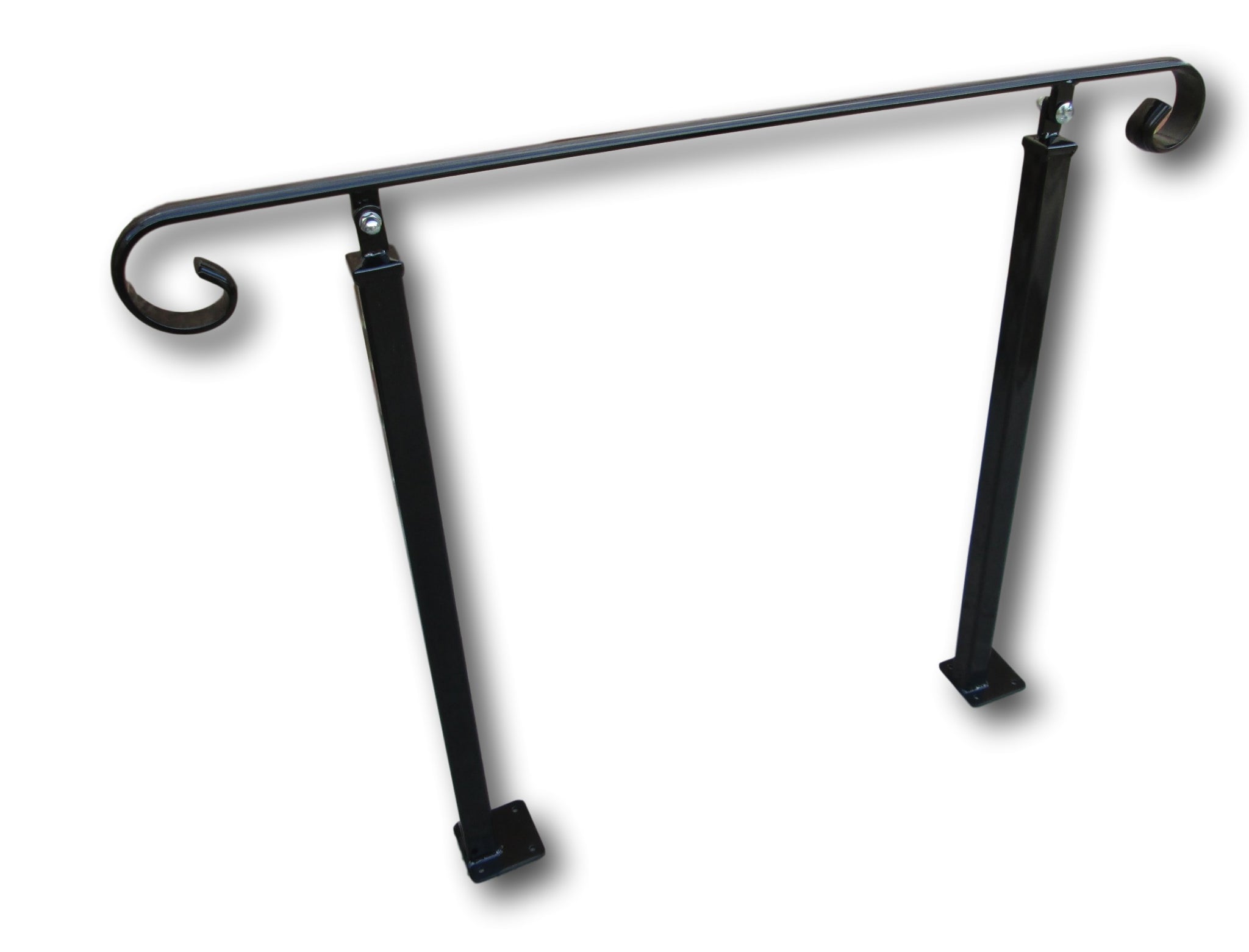 Wrought Iron Style Handrail on Two Pivoting Bolt Down Posts - Amon - 1 ...