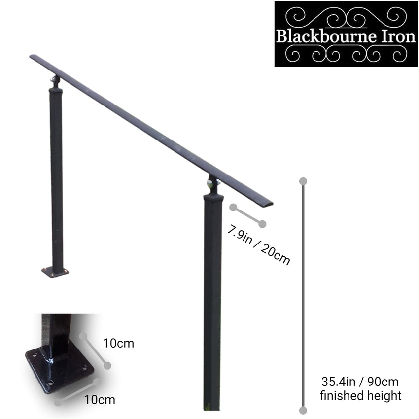 Atara Wrought Iron Handrail with Two Bolt Down Posts for Durability ...