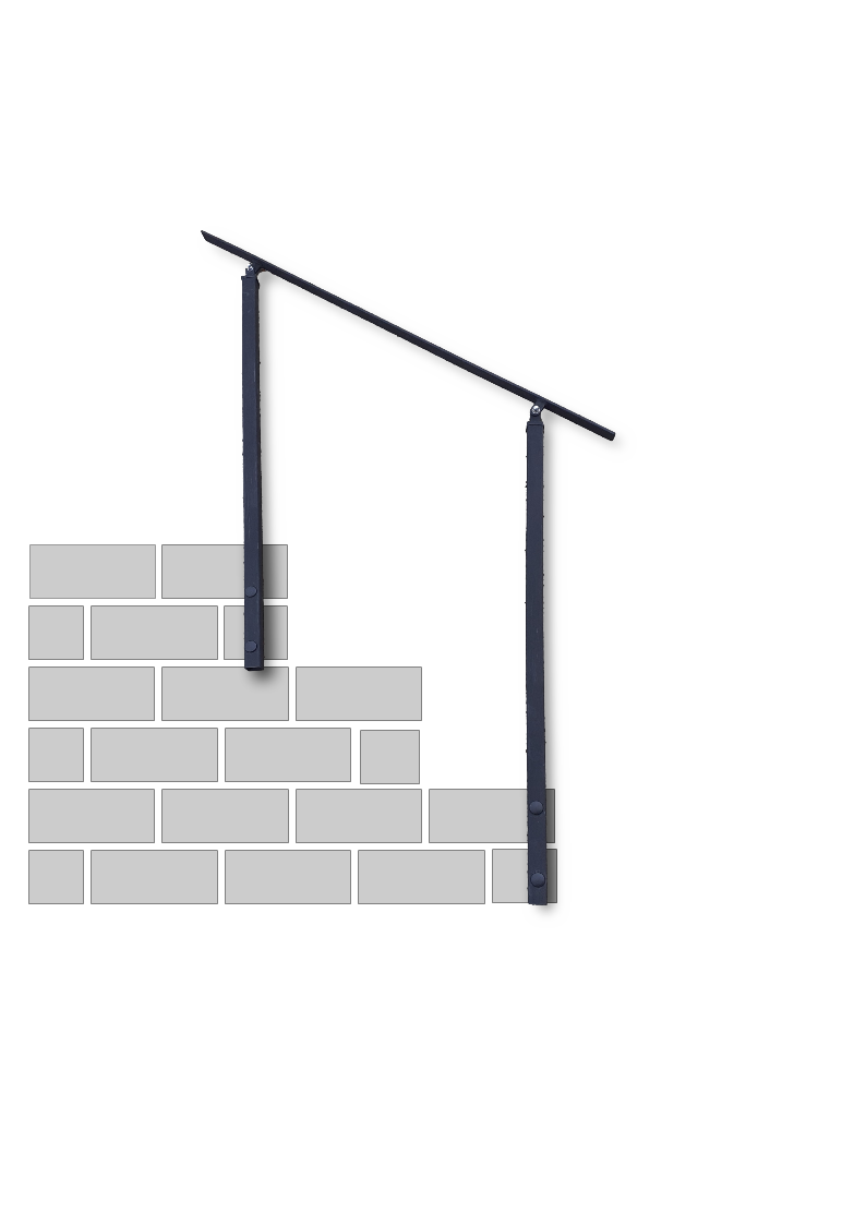 Wrought Iron Atara Handrail on Two Side Bolt Posts - 1m - 2.4m ...