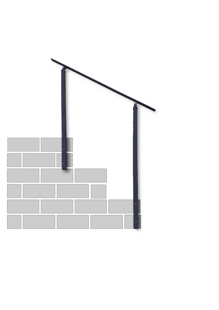 Wrought Iron Atara Handrail on Two Side Bolt Posts - 1m - 2.4m ...